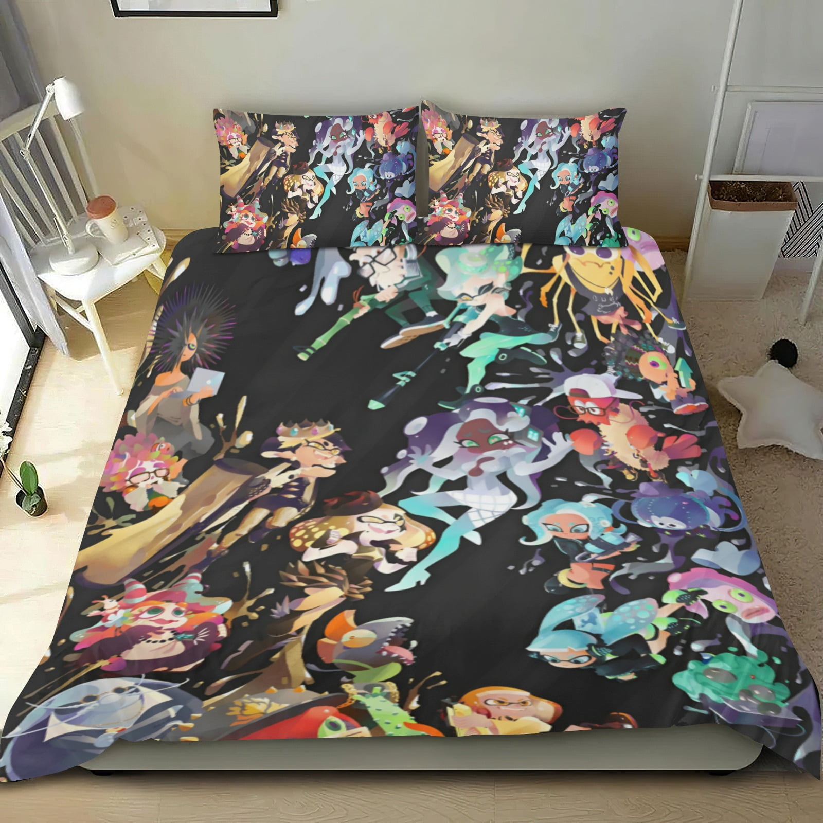 Splatoon Down Duvet Cover Gift Full Size Cotton Bedding Set Lightweight ...