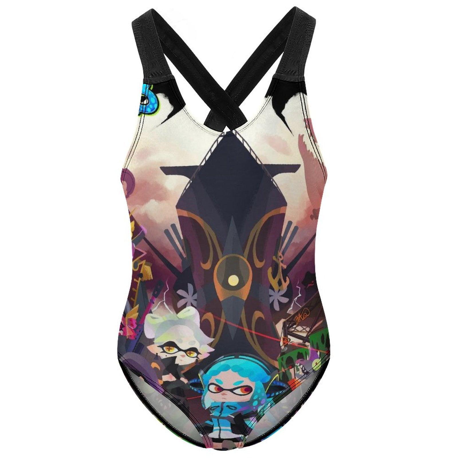 Splatoon Game Poster Children's One-piece Swimsuit Summer Girl's ...