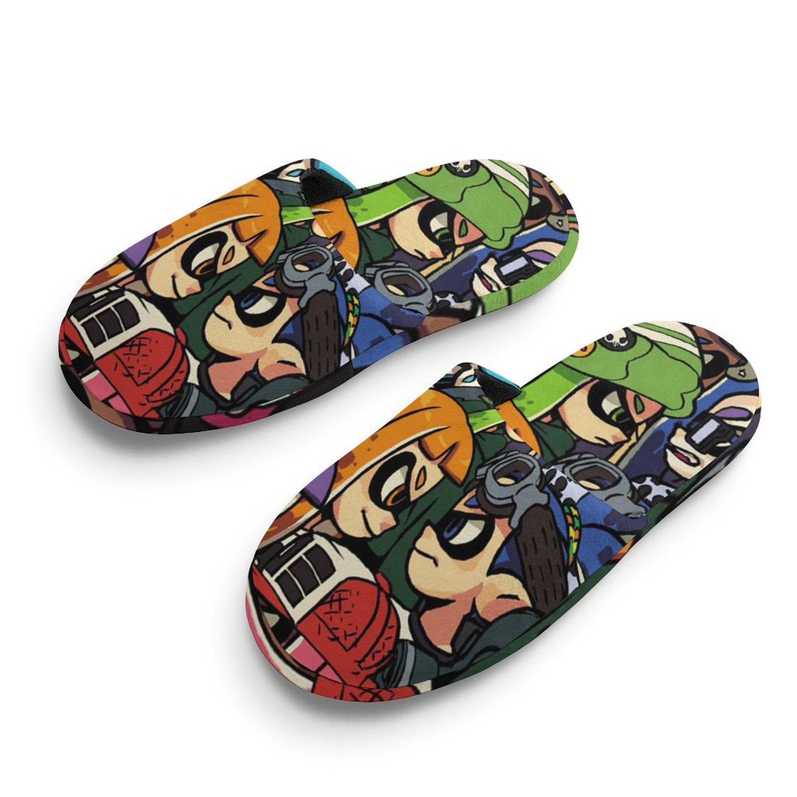Splatoon Game Poster Kid's Cotton Slippers Flannel Plush Soft Fluffy ...
