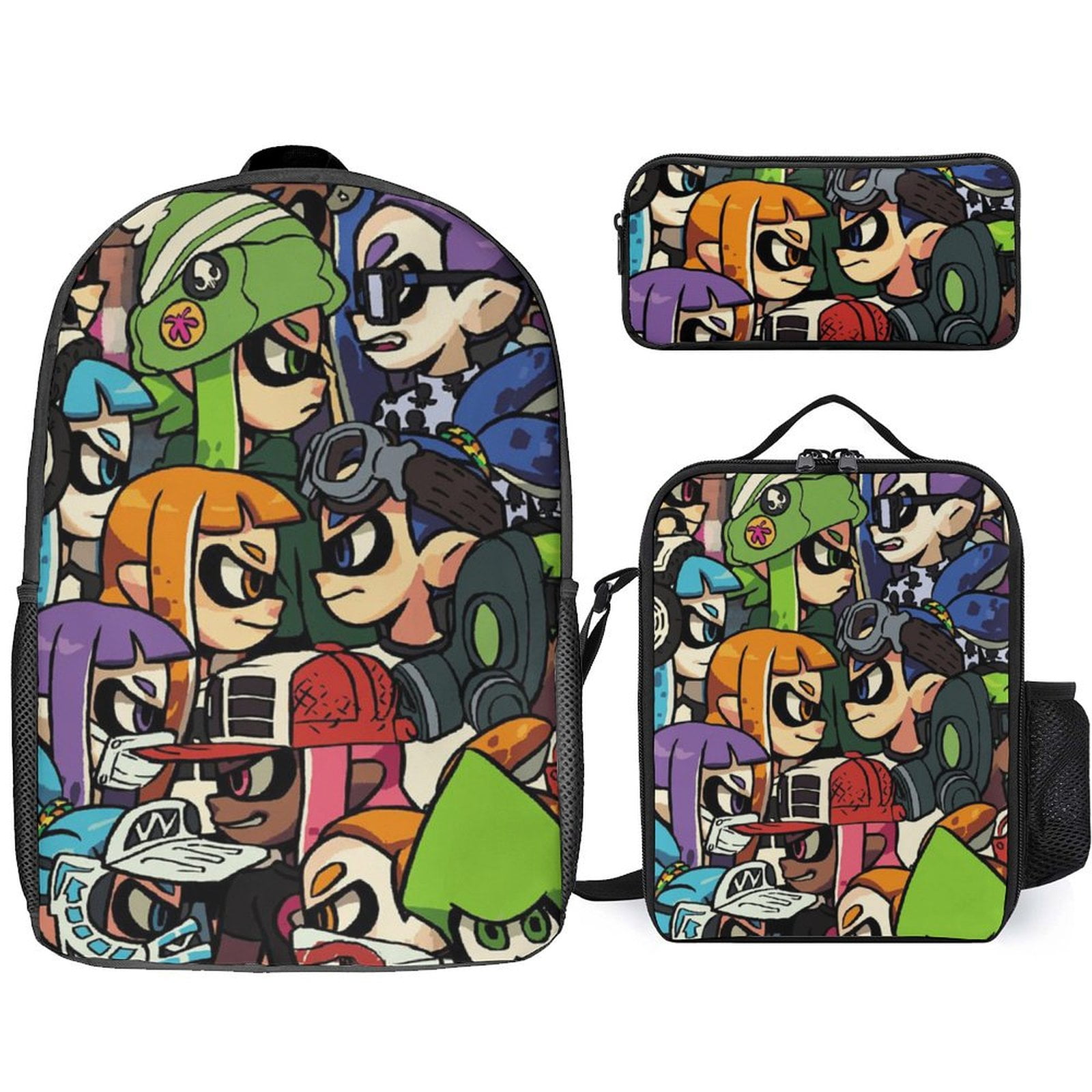 Splatoon Game Poster Schoolbag With Lunch Bag Pencil Case Set Unisex ...
