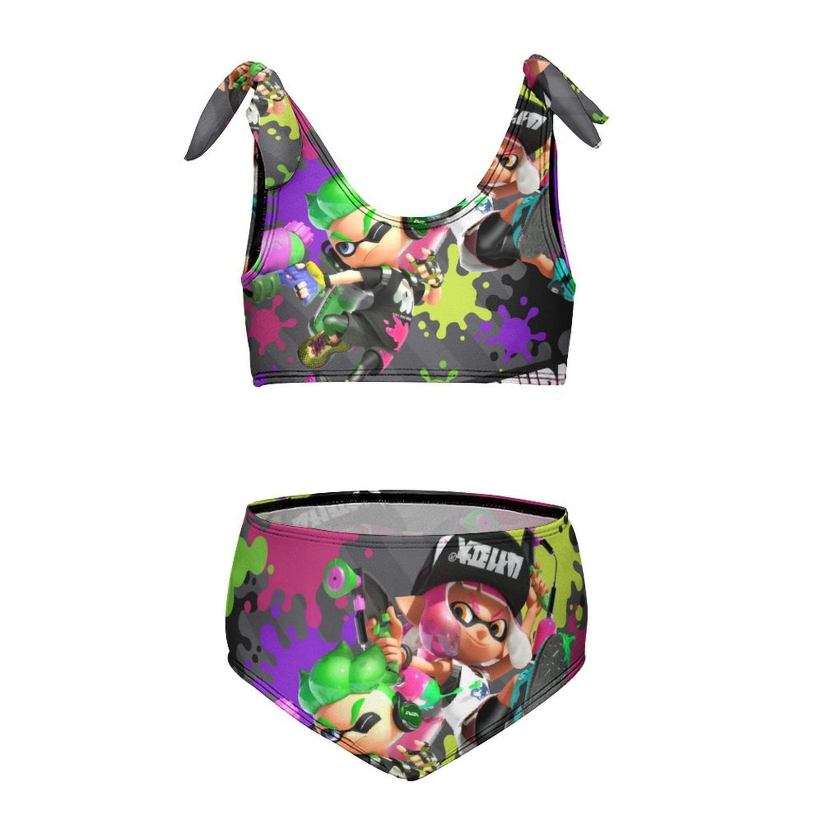 Splatoon Girls Swimsuits Set 2pcs Summer Holiday Bathing Suit Swimwear ...