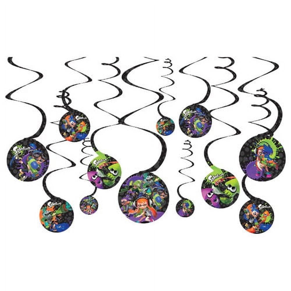 Splatoon Hanging Swirl Decorations, 12pc Birthday Party Supplies for ...