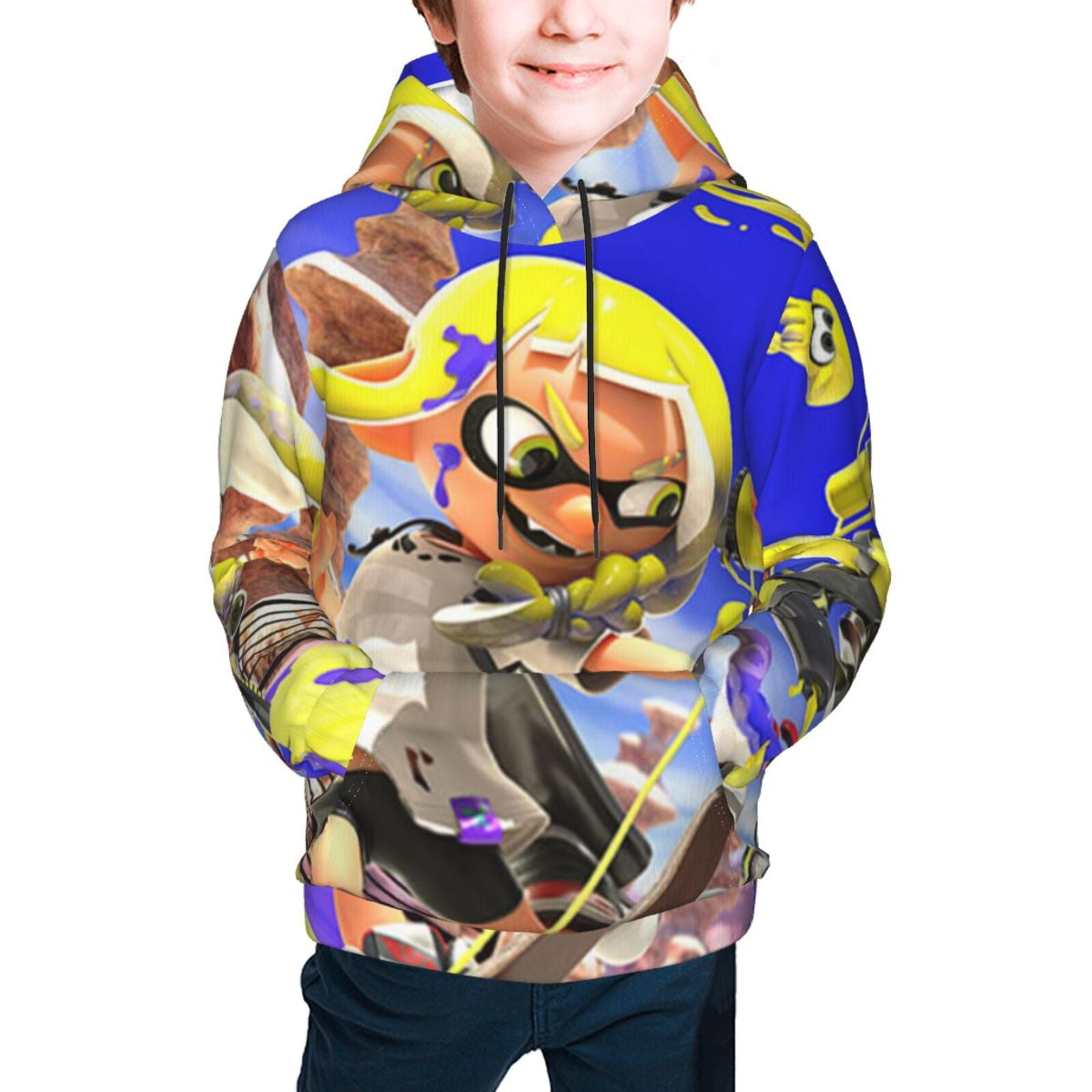 Splatoon Hoodie 3D Print Pullover Hooded Long Sleeve Sweatshirts Tops ...