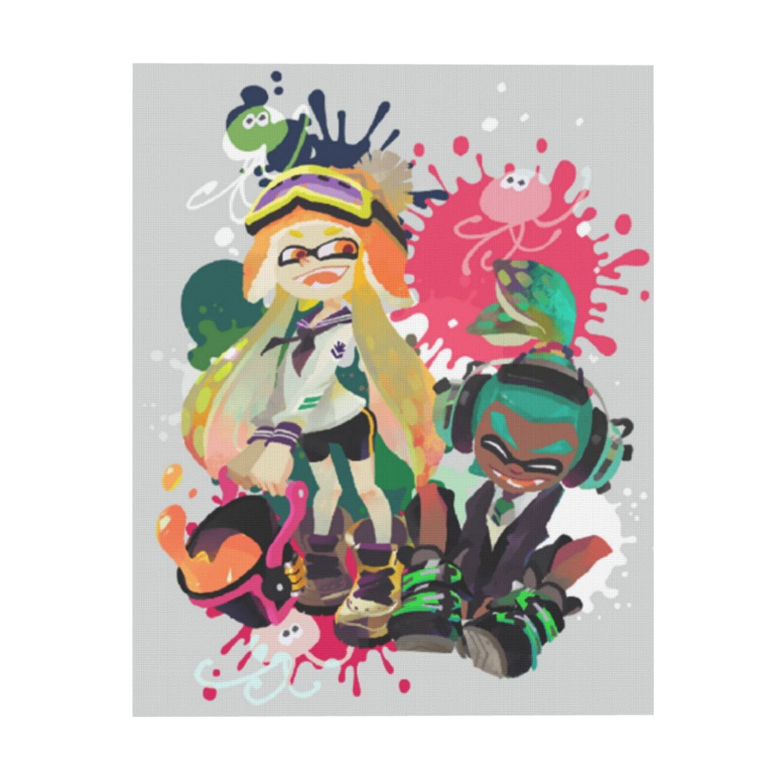 Splatoon Ink Splatter Canvas Decorative Poster Gift Art Picture ...
