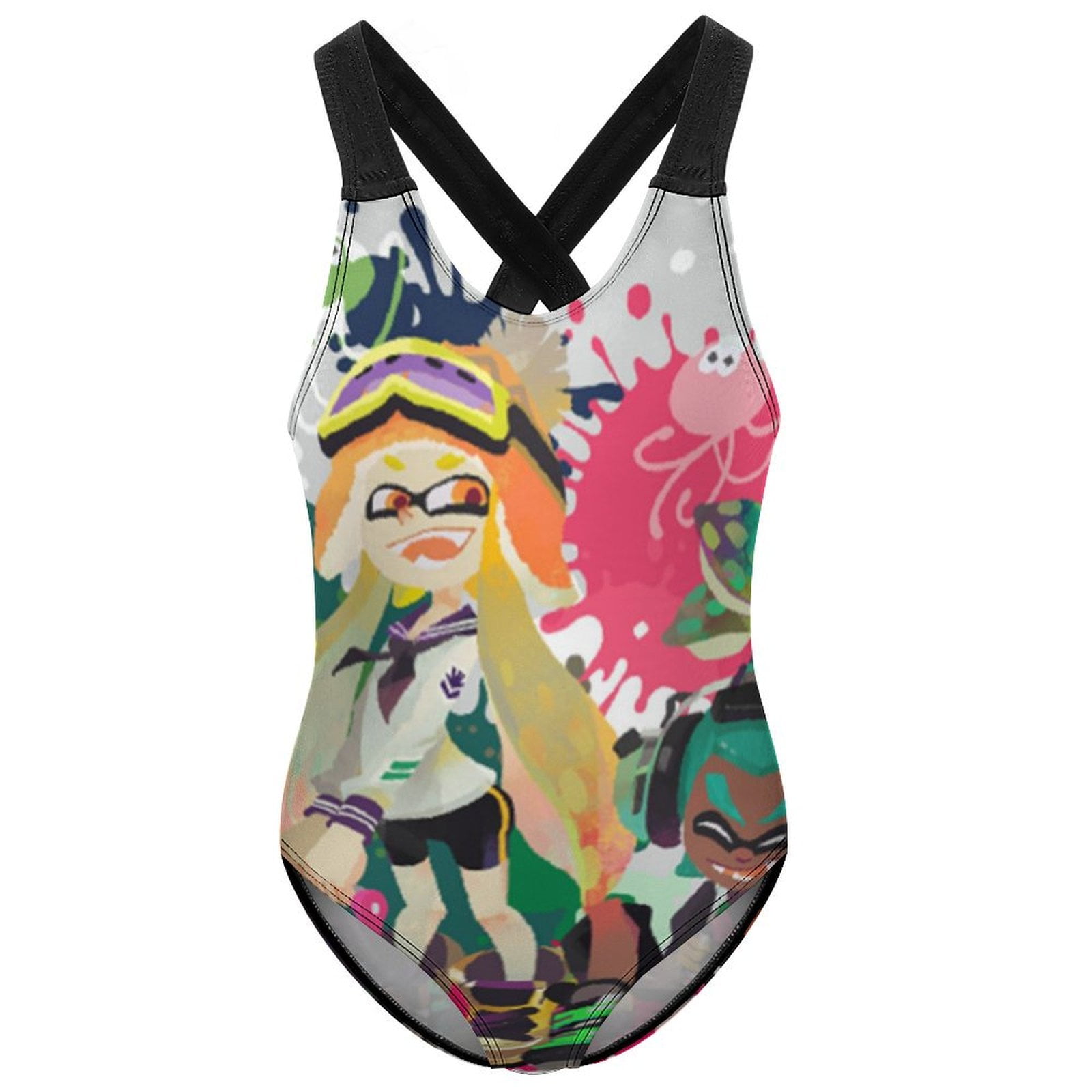 Splatoon Ink Splatter Children's One-piece Swimsuit Summer Girl's ...
