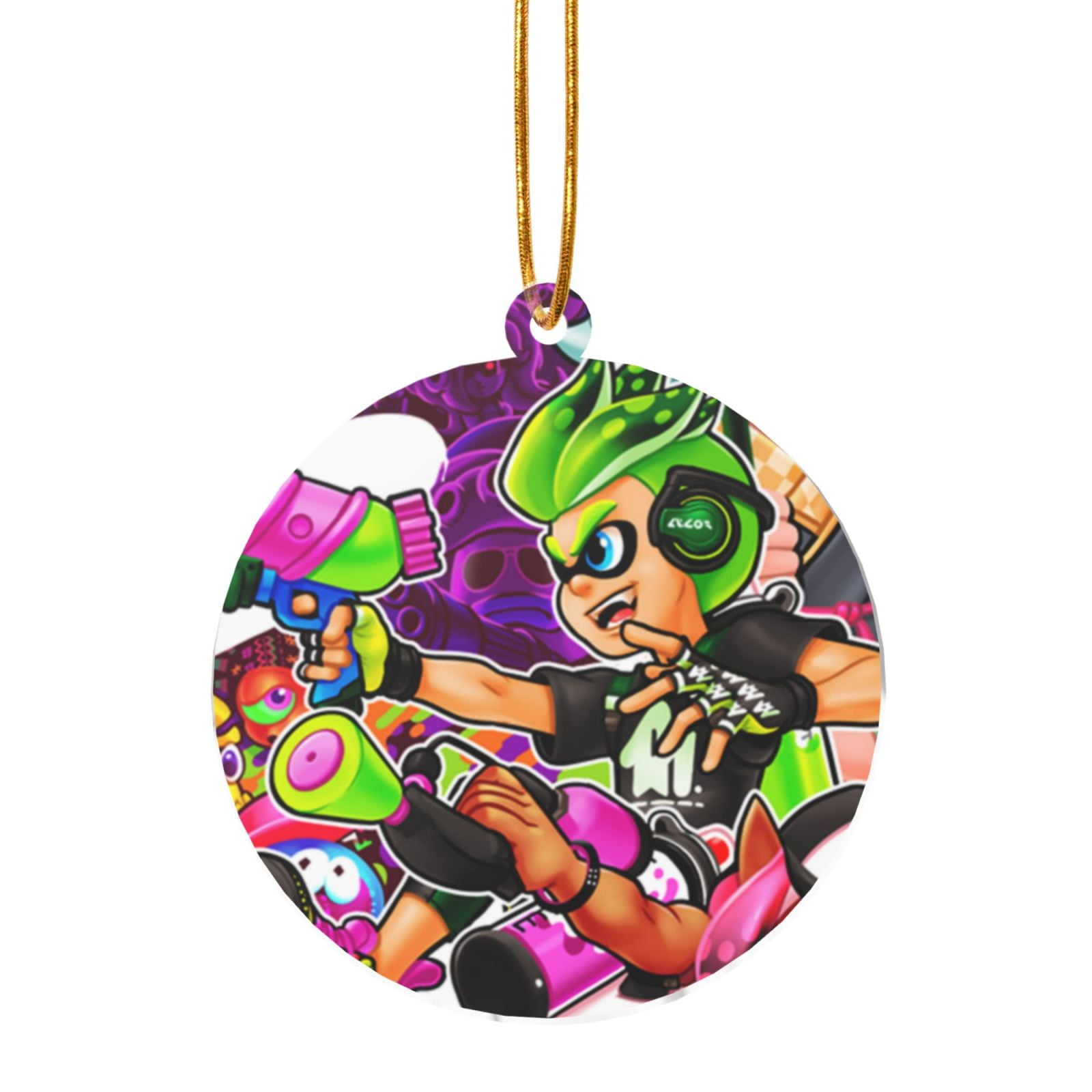 Splatoon Inkling Christmas Tree Hanging Ornaments Acrylic Shaped Xmas ...