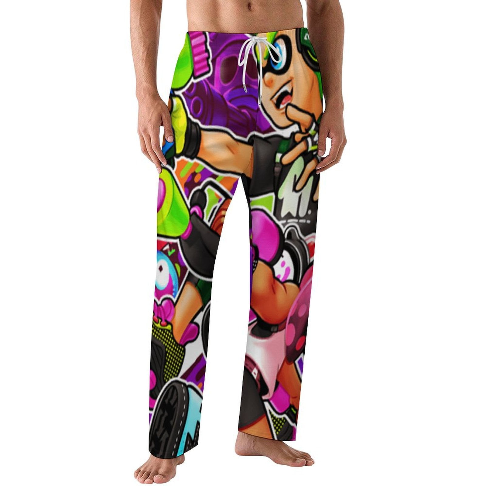 Splatoon Inkling Mens Pajama Pants Cozy Soft Lounge Sleep Pajamas Pants ...
