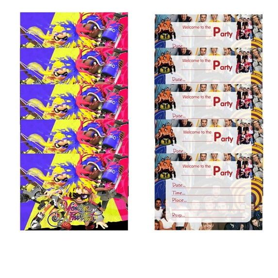 Splatoon Invitations Cards Stock Bulk Birthday Invite Fill-in Party ...