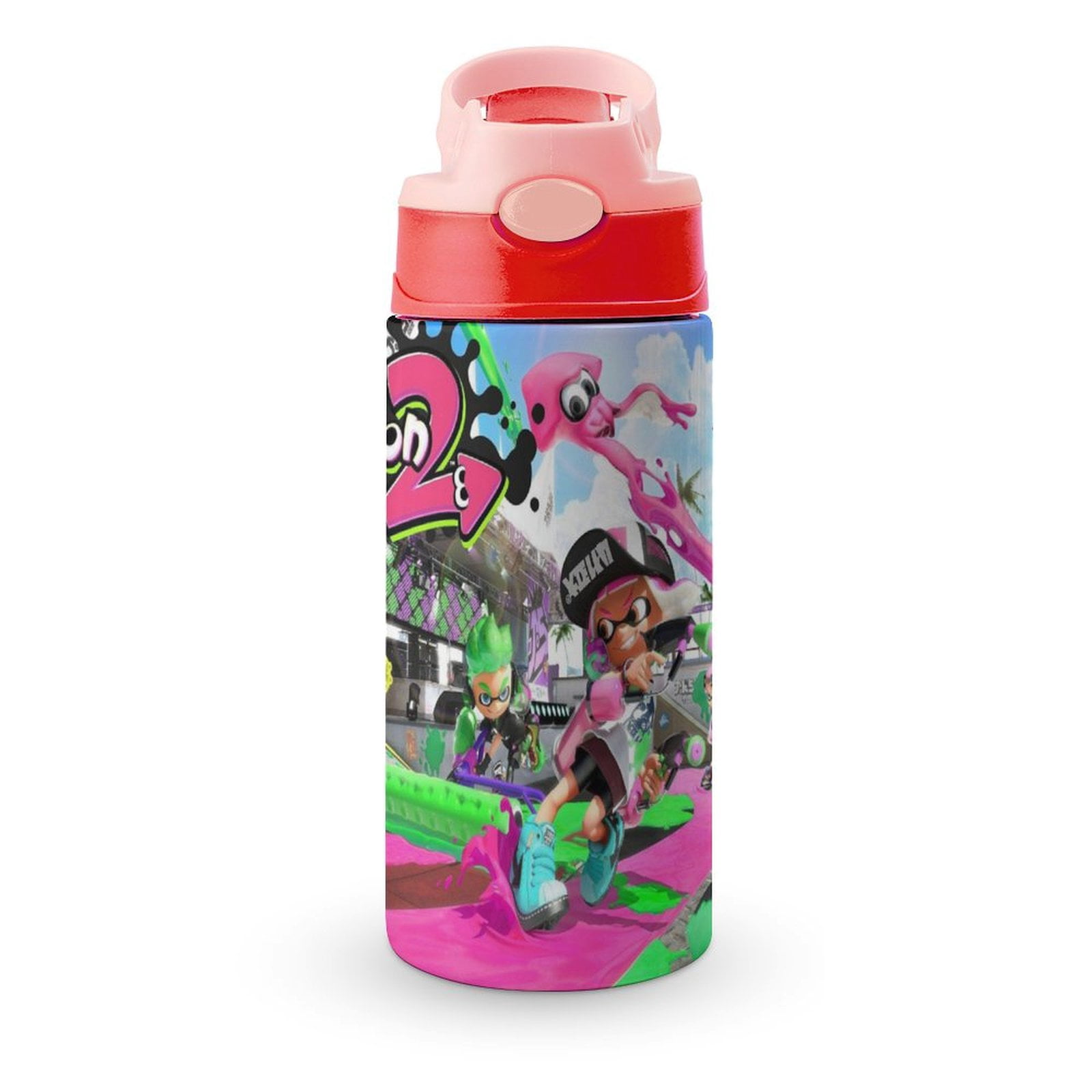 Splatoon Kids Straw Water Bottle, Stainless Steel Vacuum Insulated ...