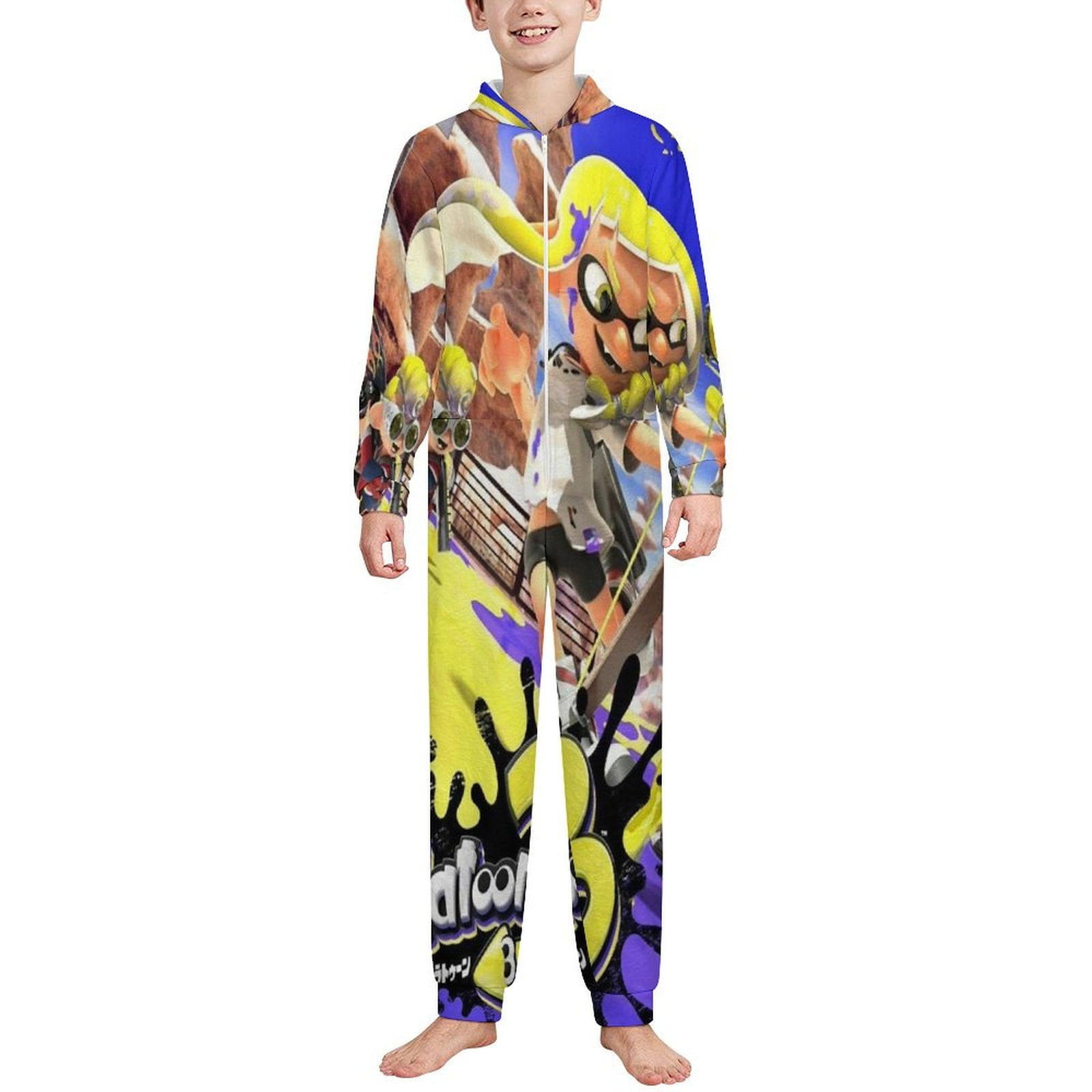 Splatoon Kids Union Suit One Piece Pajama Onesie Sleepwear for Boys ...