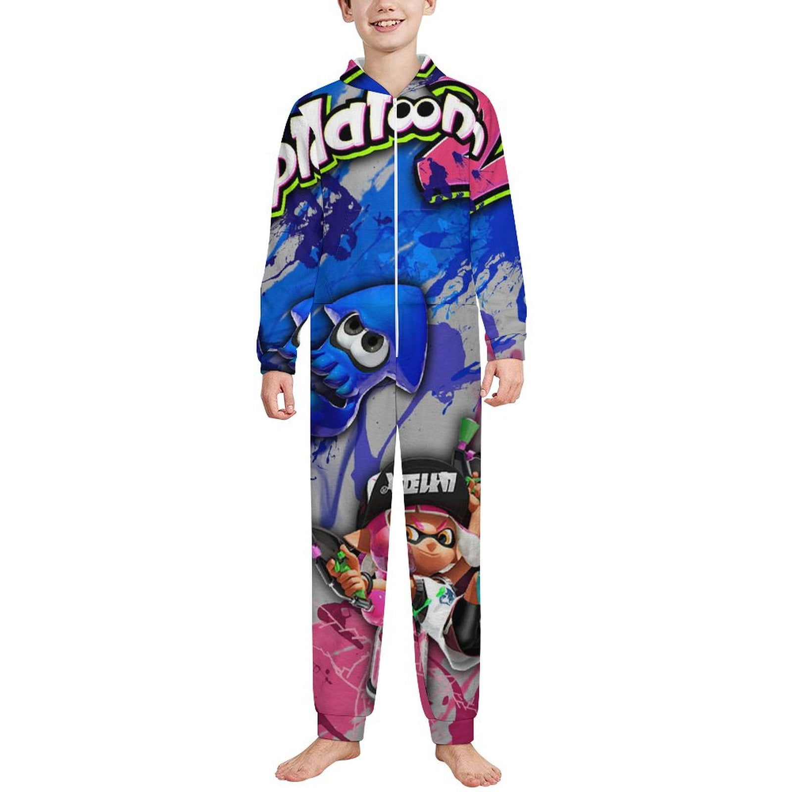 Splatoon Kids Union Suit One Piece Pajama Onesie Sleepwear for Boys ...