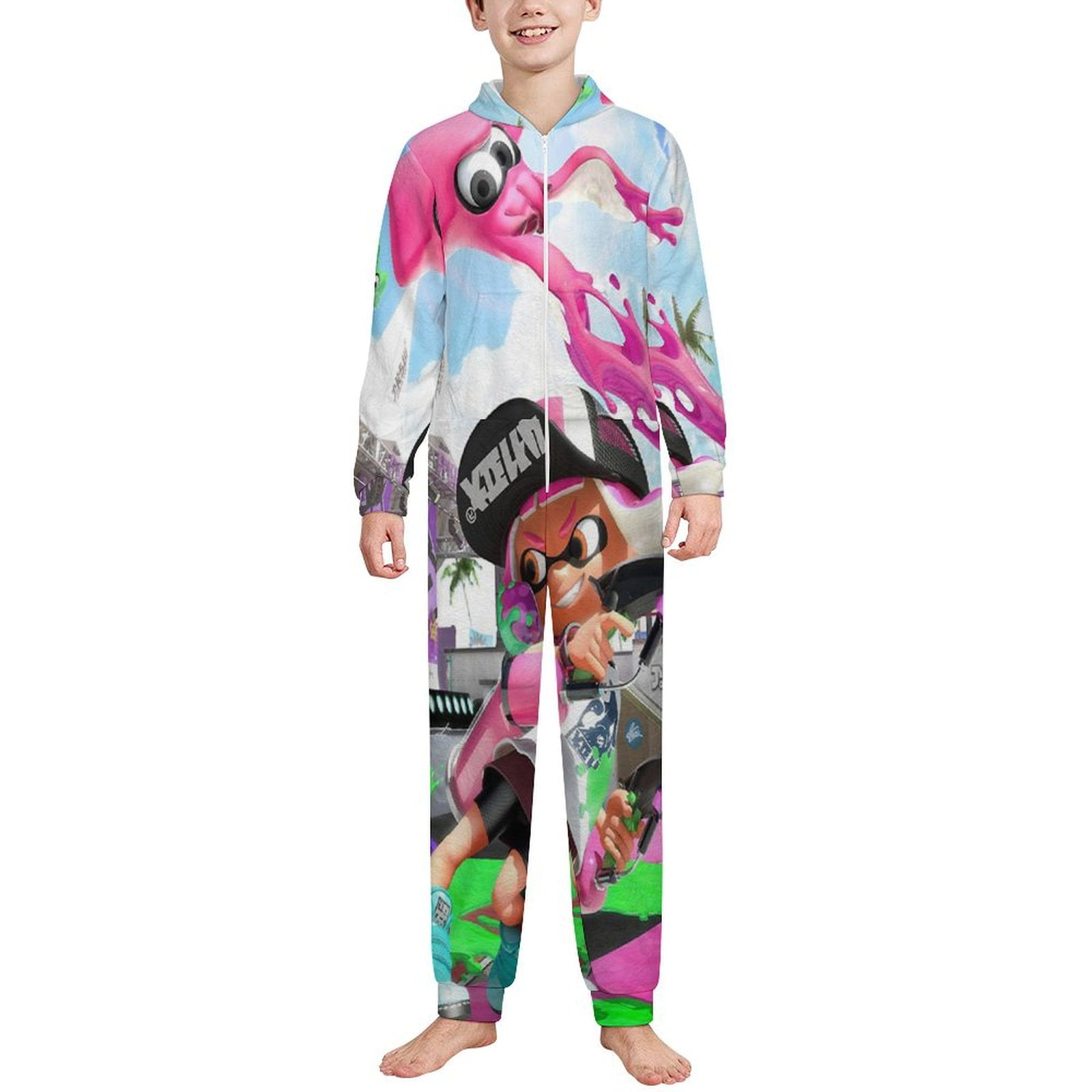 Splatoon Kids Union Suit One Piece Pajama Onesie Sleepwear for Boys ...