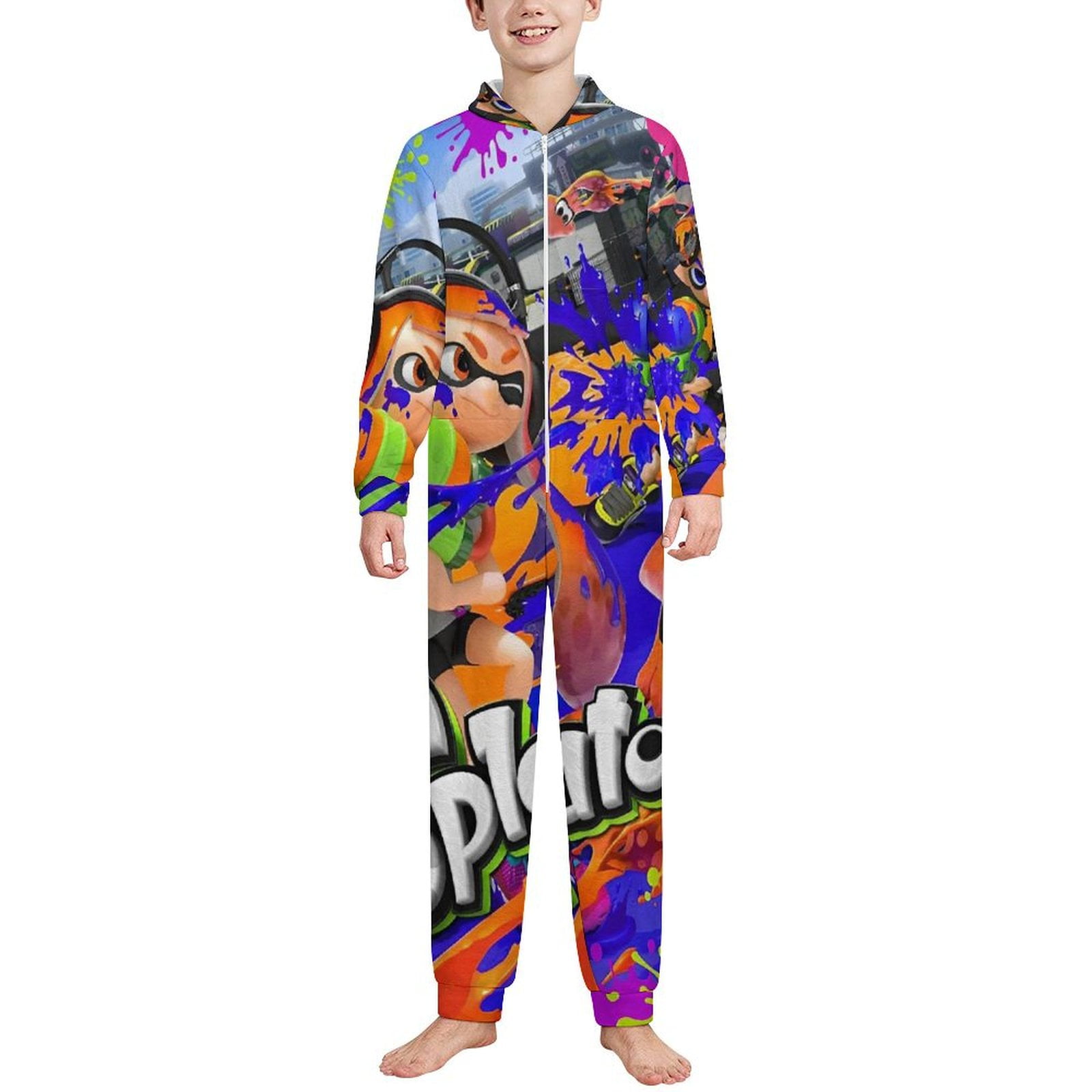 Splatoon Kids Union Suit One Piece Pajama Onesie Sleepwear for Boys ...