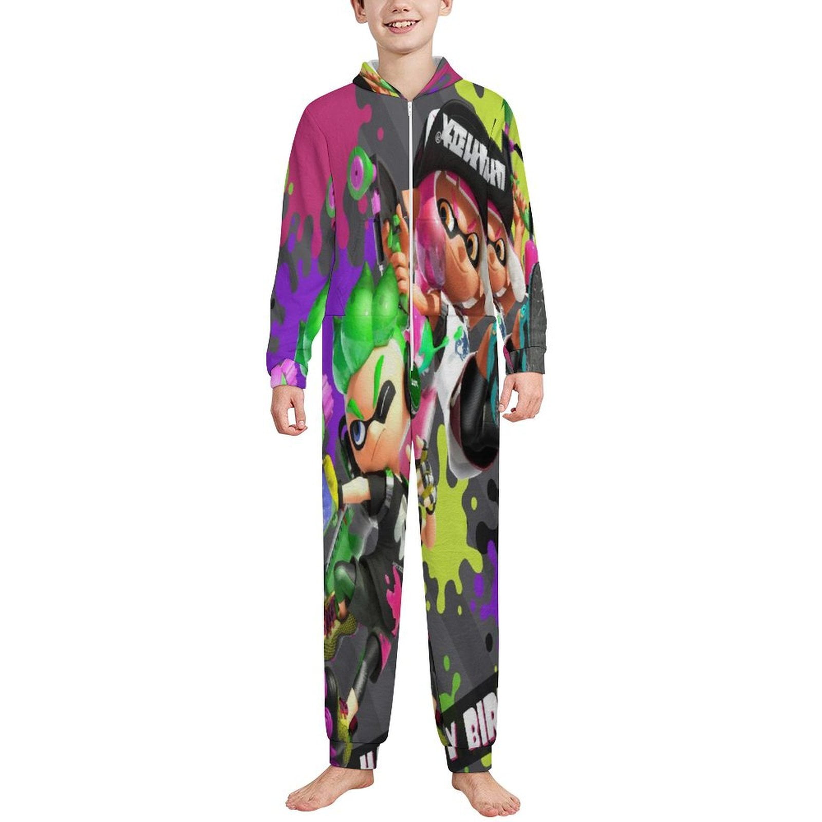 Splatoon Kids Union Suit One Piece Pajama Onesie Sleepwear for Boys ...