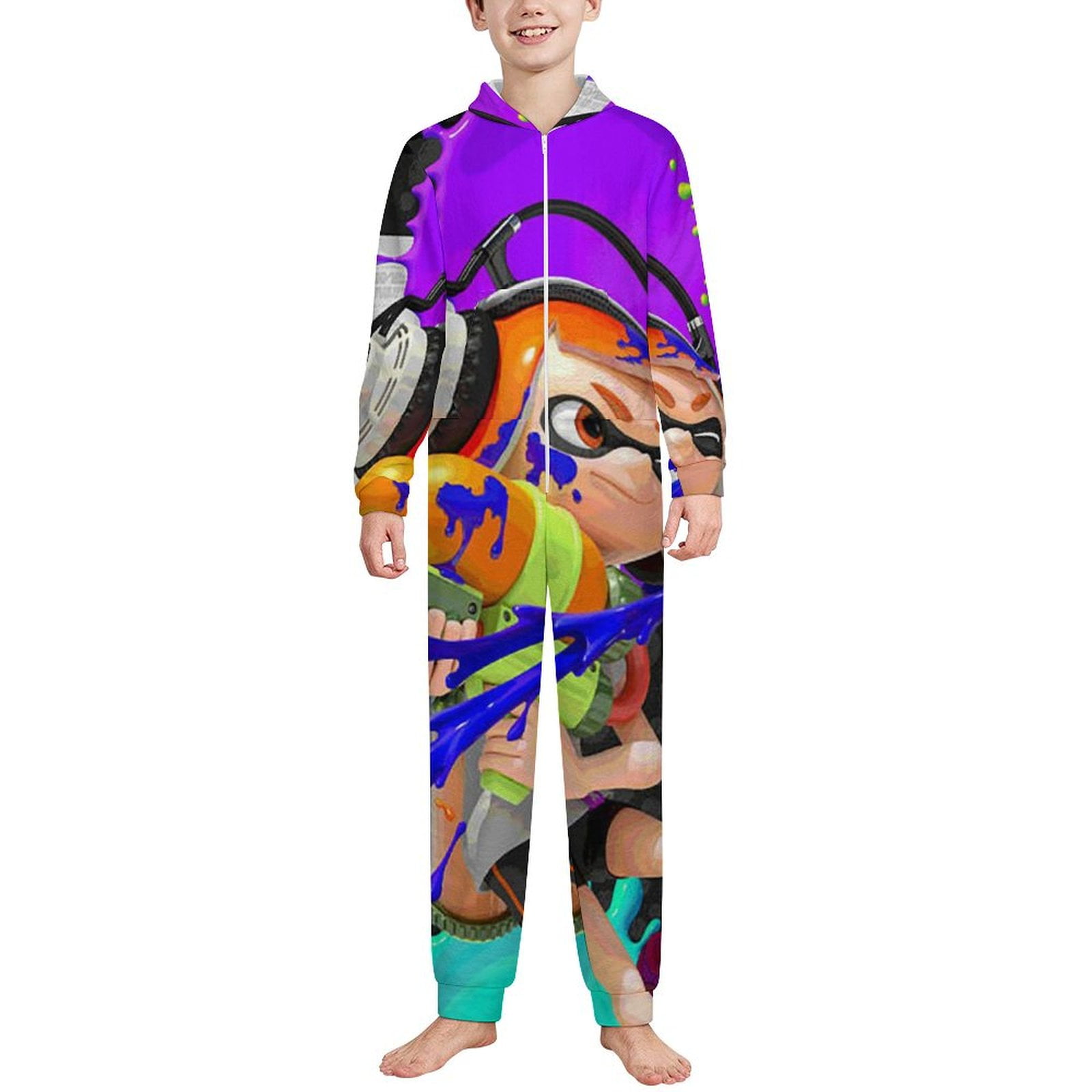 Splatoon Kids Union Suit One Piece Pajama Onesie Sleepwear for Boys ...