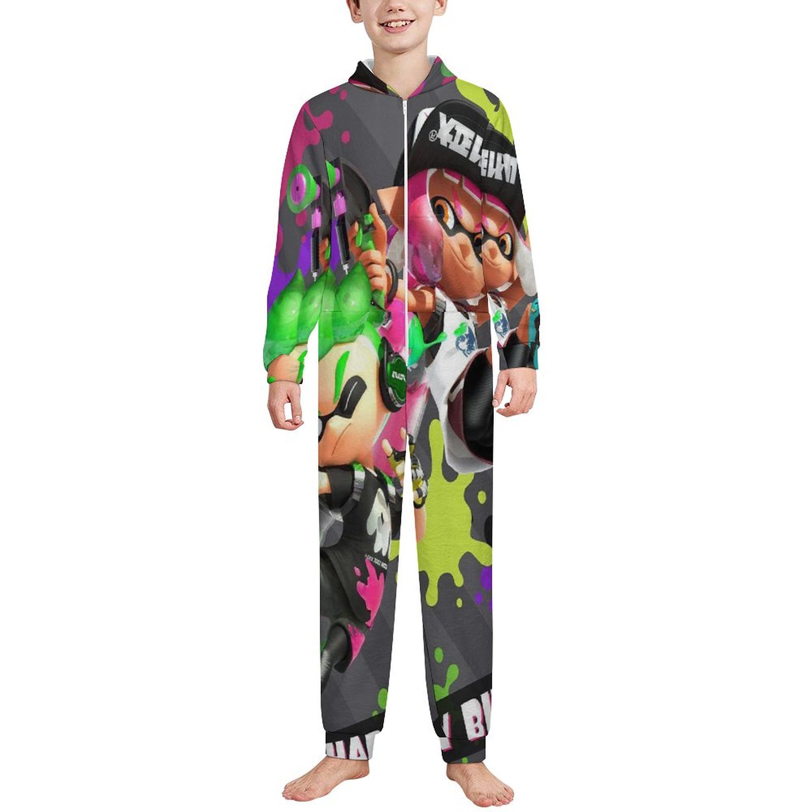 Splatoon Kids Union Suit One Piece Pajama Onesie Sleepwear for Boys ...