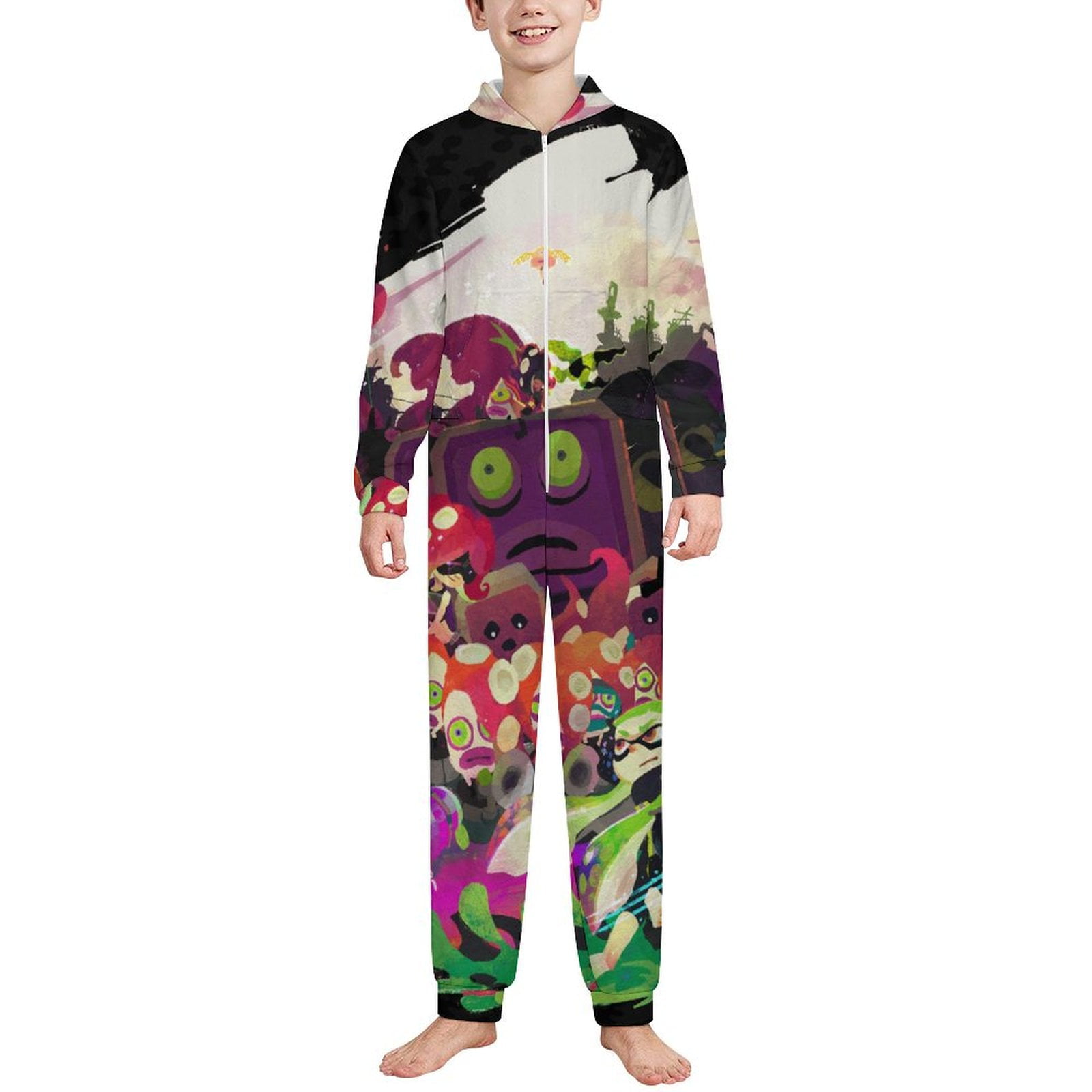 Splatoon Kids Union Suit One Piece Pajama Onesie Sleepwear for Boys ...