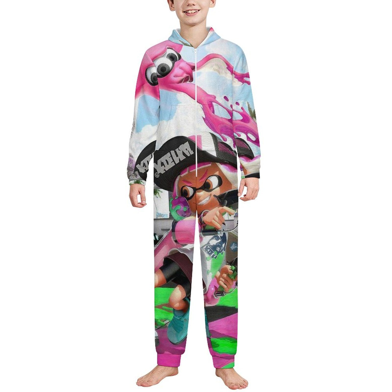 Splatoon Kids Union Suit One Piece Pajama Onesie Sleepwear for Boys ...