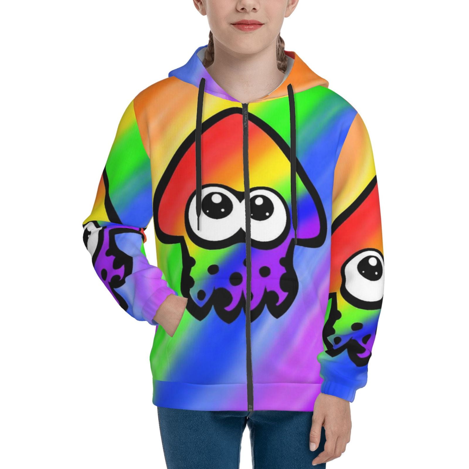 Splatoon Logo Teen Sweatshirts Zipper Hoodies Fashion Hooded Coat ...