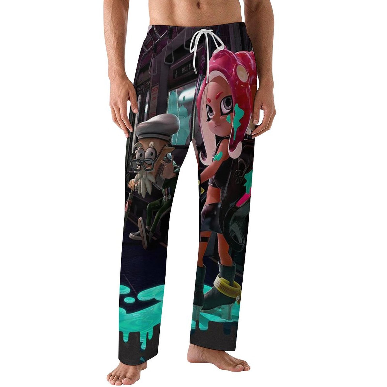 Splatoon Men Pajama Pants Bottoms Lounge Pants Elastic Waist Loose Soft ...