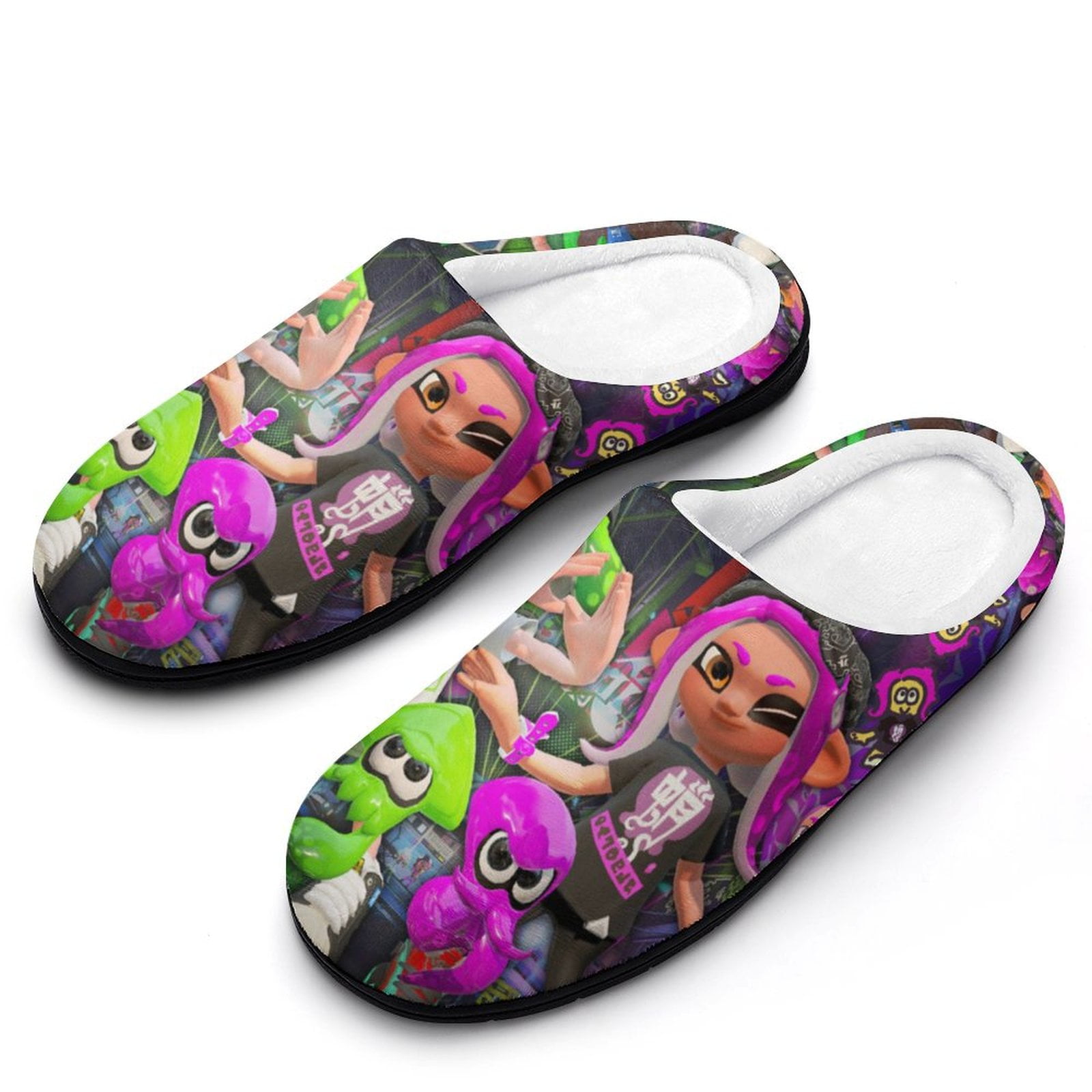Splatoon Mens Cozy Memory Foam Slippers Slip On Warm House Shoes Indoor ...