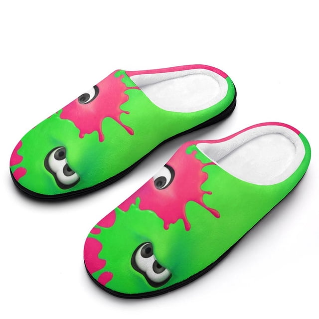 Splatoon Mens Cozy Memory Foam Slippers Slip On Warm House Shoes Indoor ...