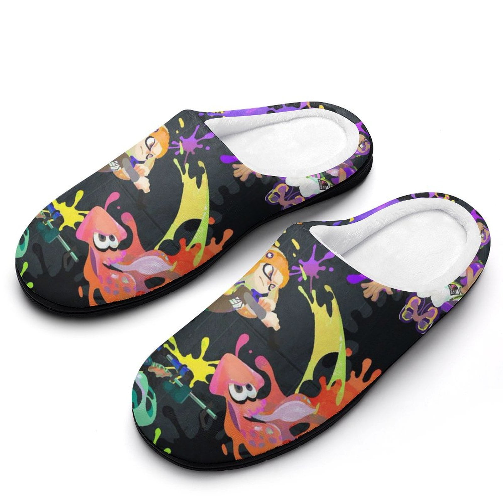 Splatoon Mens Cozy Memory Foam Slippers Slip On Warm House Shoes Indoor ...