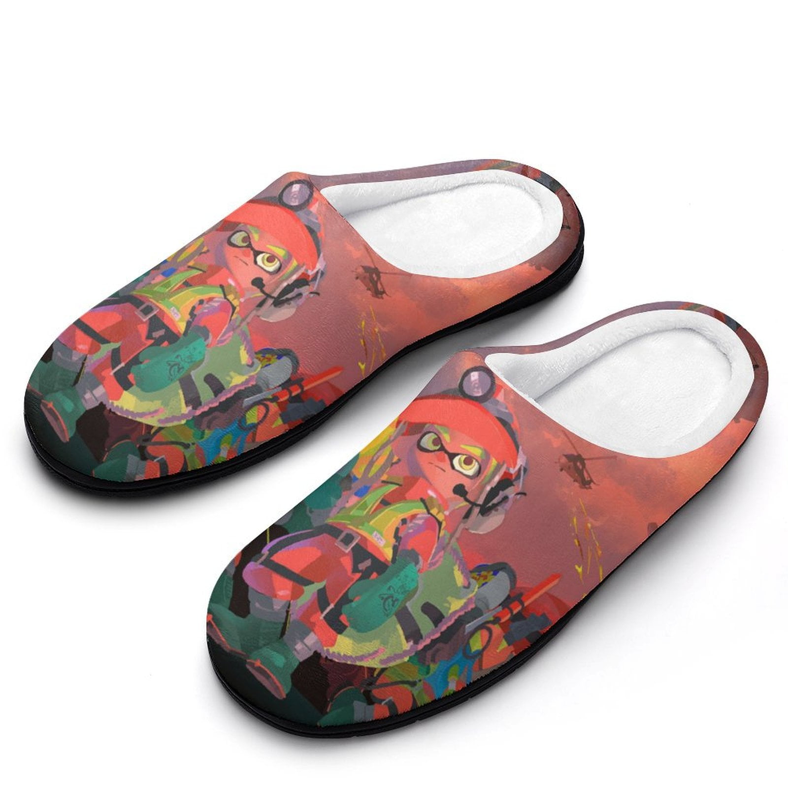 Splatoon Mens Cozy Memory Foam Slippers Slip On Warm House Shoes Indoor ...