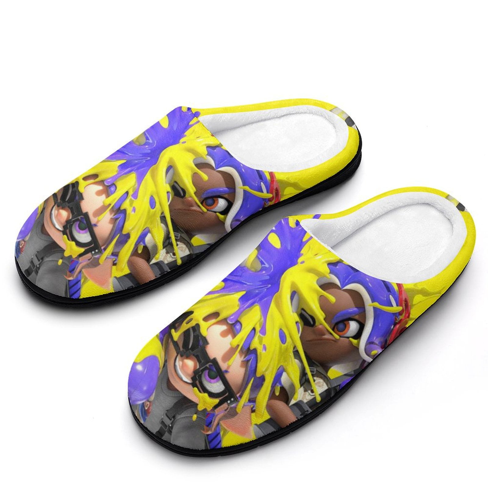 Splatoon Mens Cozy Memory Foam Slippers Slip On Warm House Shoes Indoor ...