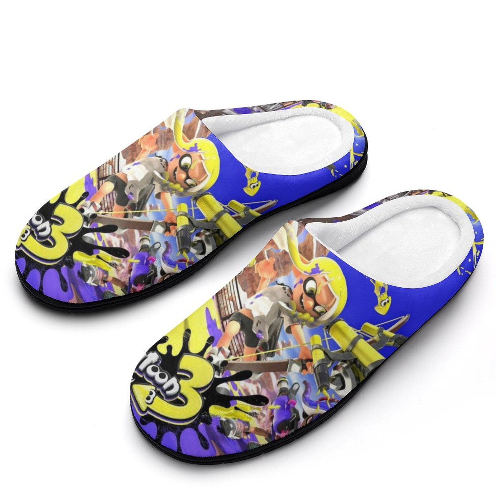 Splatoon Mens Cozy Memory Foam Slippers Slip On Warm House Shoes Indoor ...