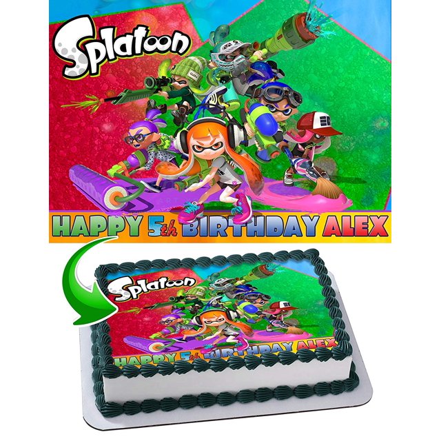 Splatoon Nintendo Edible Cake Image Topper Personalized Birthday Party ...