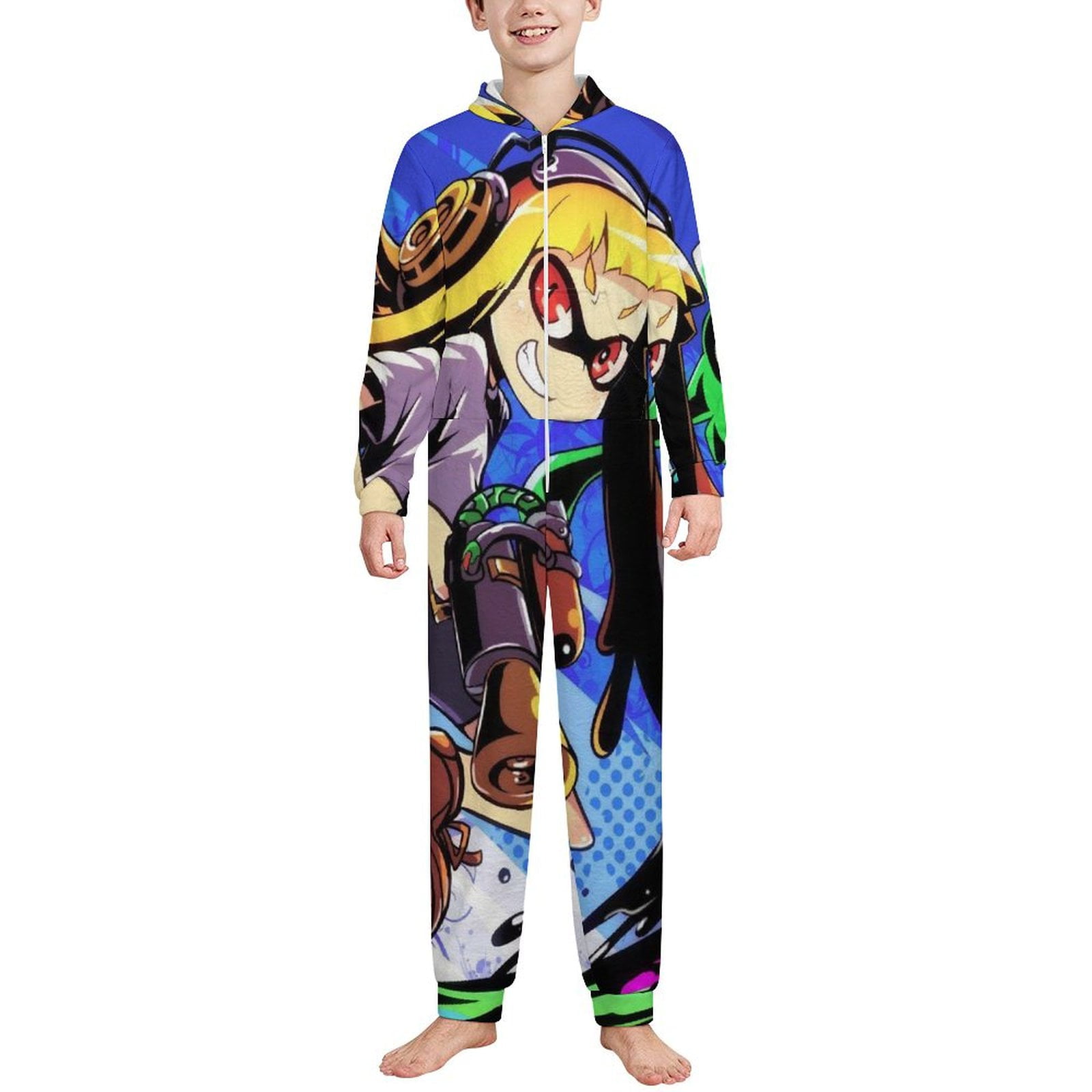 Splatoon One Piece Pajama Hooded Union Suit PJs Sleepwear - Walmart.com