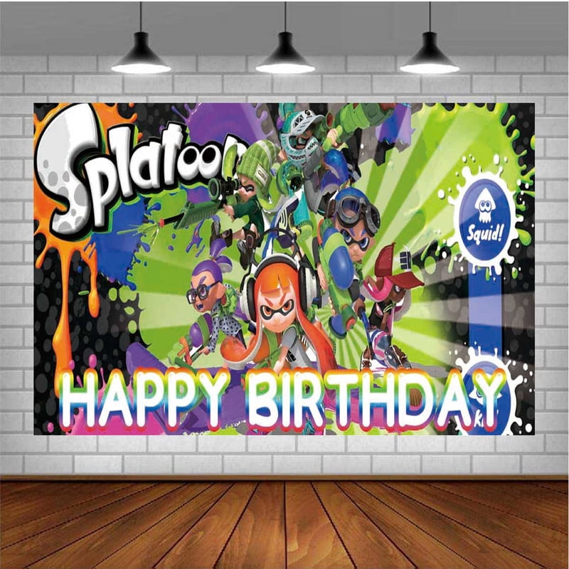 Splatoon Post Wall Decor Birthday Banner Backdrop Background Party ...