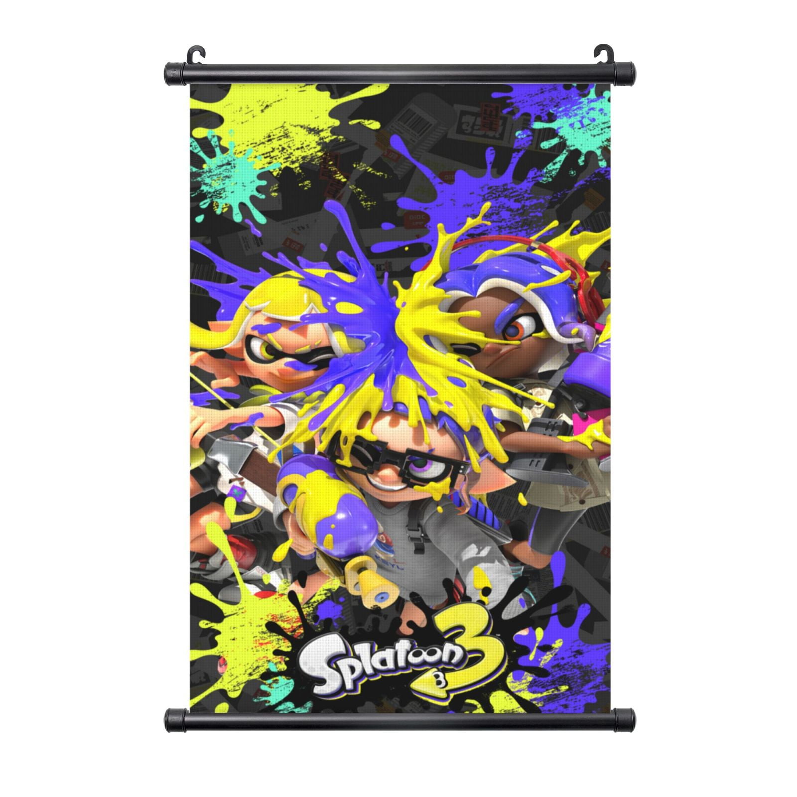 Splatoon Poster Aesthetic Canvas PVC Shaft Wall Art Hanging Hanger ...