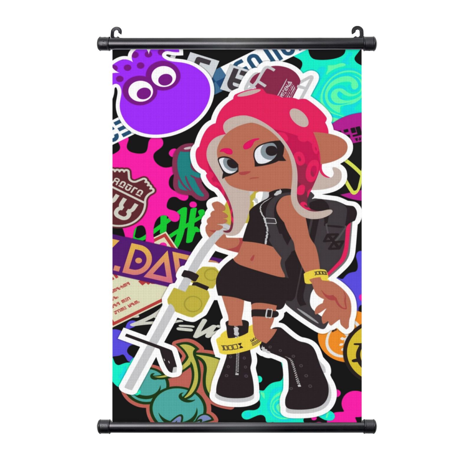 Splatoon Poster Aesthetic Canvas PVC Shaft Wall Art Hanging Hanger ...