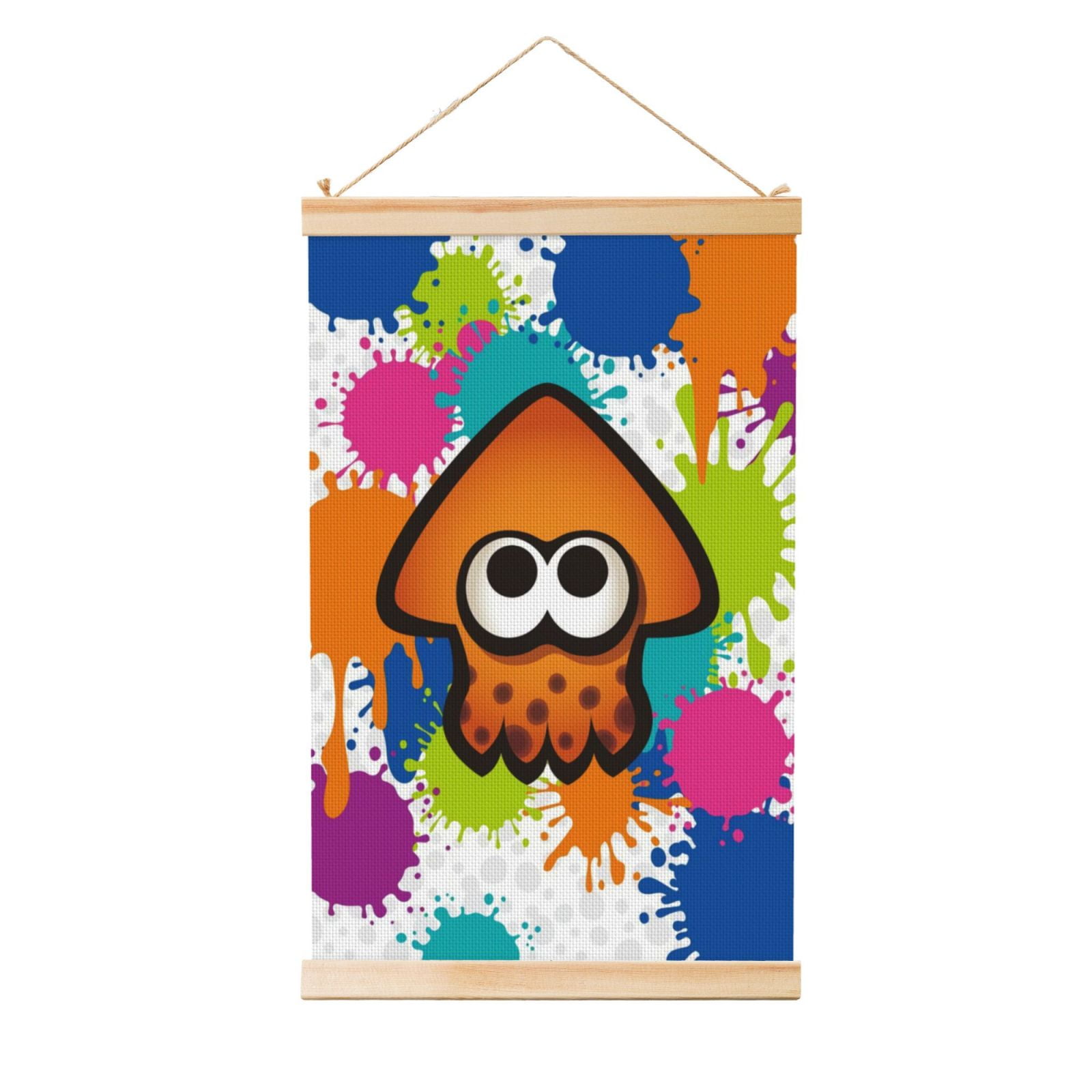 Splatoon Poster Aesthetic Canvas Wooden Shaft Wall Art Hanging Hanger ...