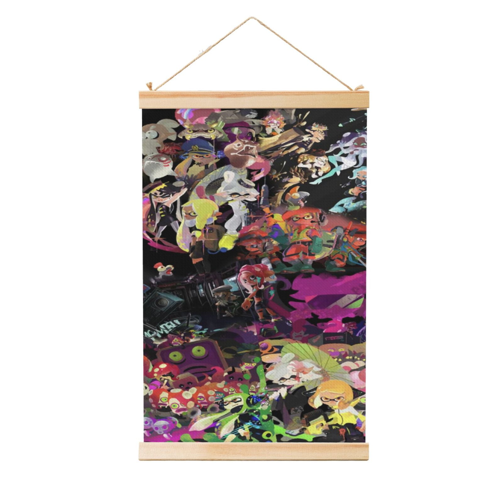 Splatoon Poster Aesthetic Canvas Wooden Shaft Wall Art Hanging Hanger ...