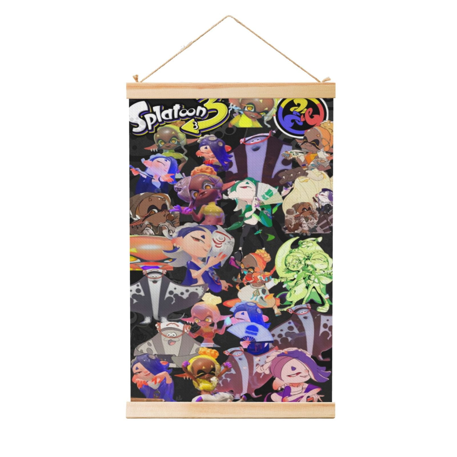 Splatoon Poster Aesthetic Canvas Wooden Shaft Wall Art Hanging Hanger ...