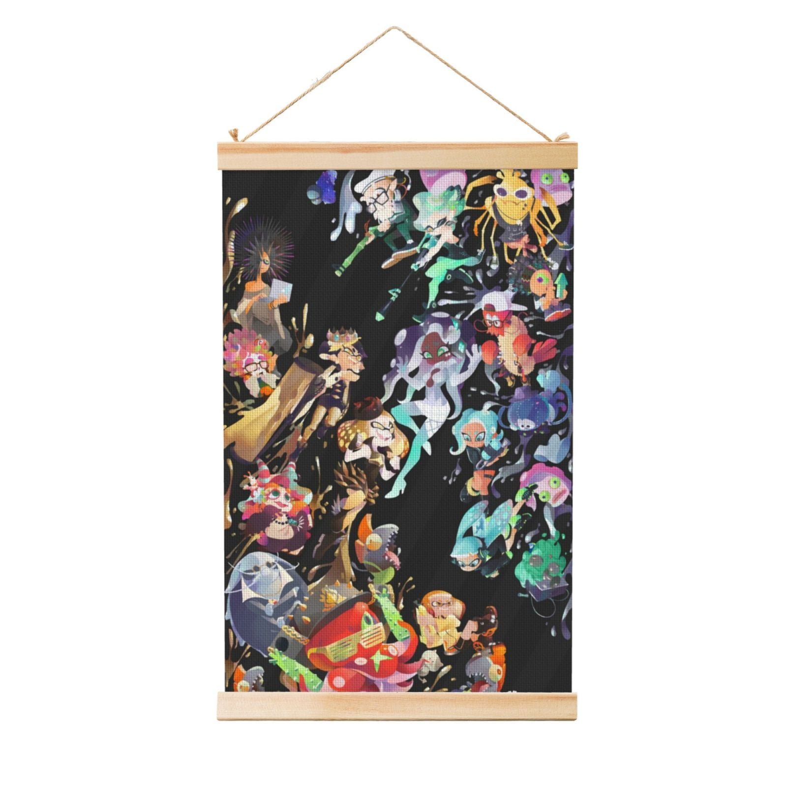 Splatoon Poster Aesthetic Canvas Wooden Shaft Wall Art Hanging Hanger ...