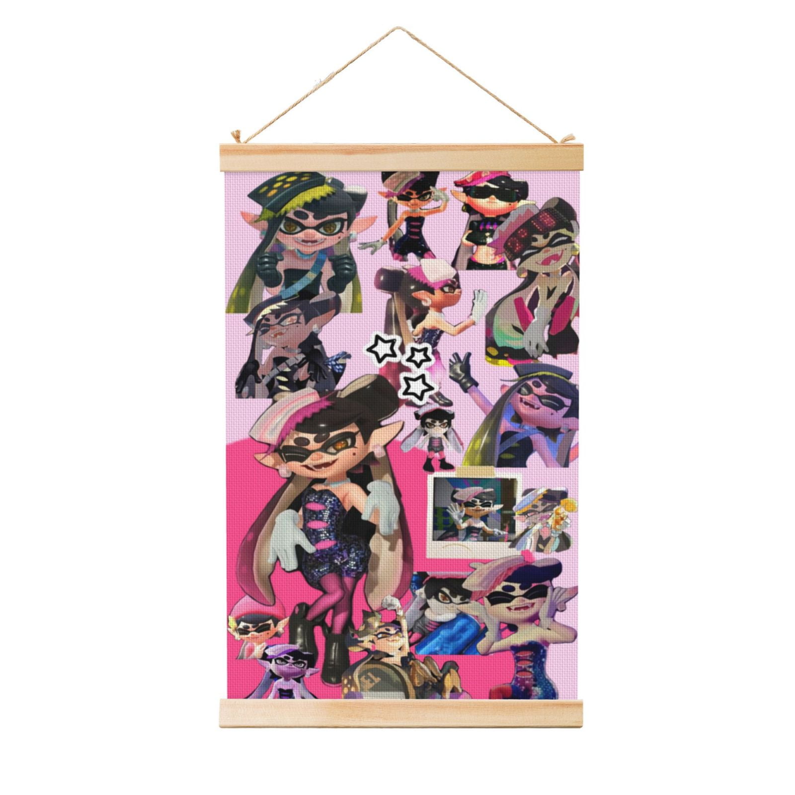 Splatoon Poster Aesthetic Canvas Wooden Shaft Wall Art Hanging Hanger ...