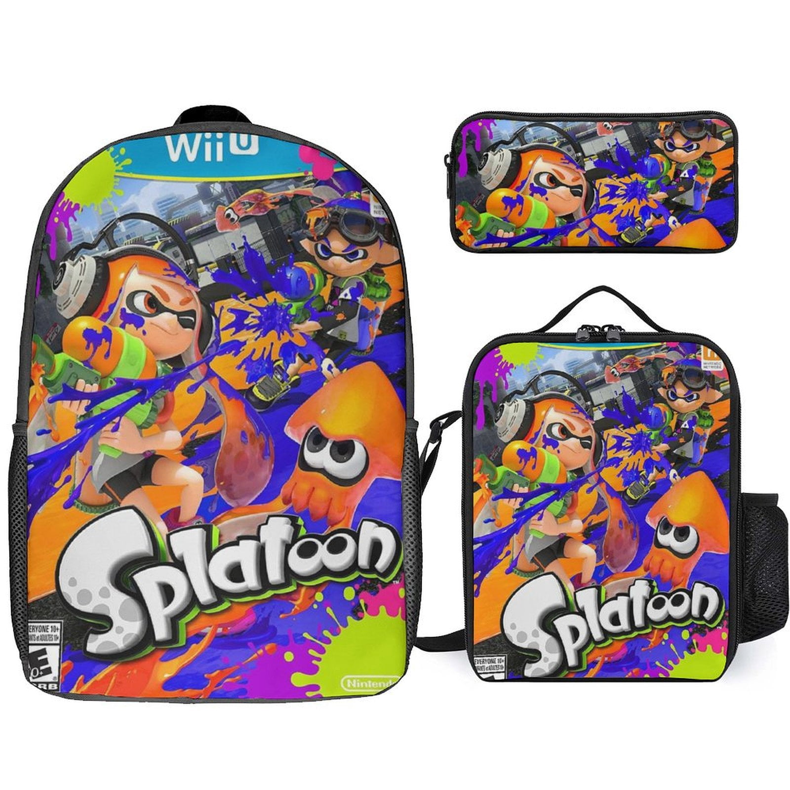 Splatoon Poster Game Schoolbag With Lunch Bag Pencil Case Set Unisex ...