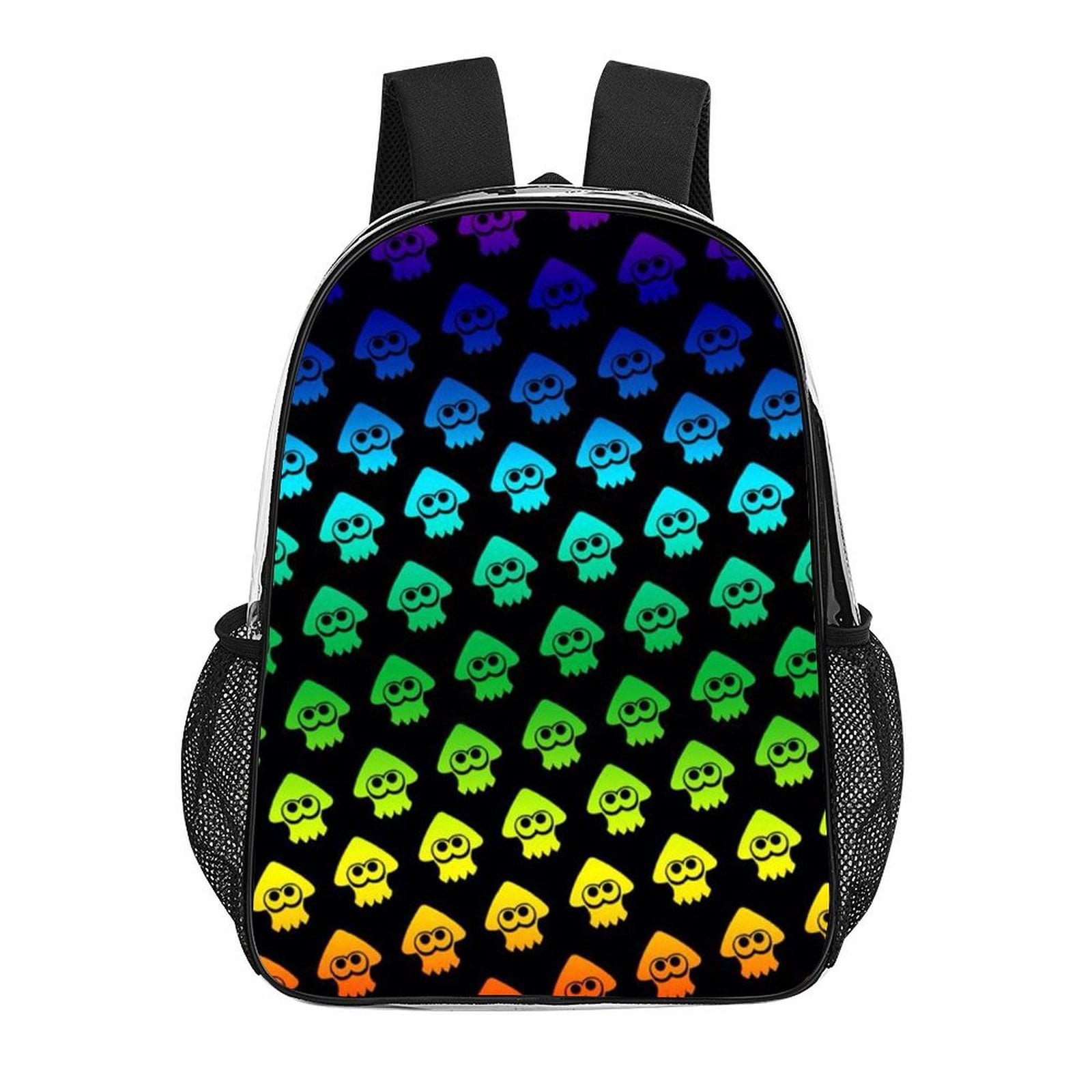 Splatoon Squid Pattern Clear Backpack Large Capacity Daypack Clear ...