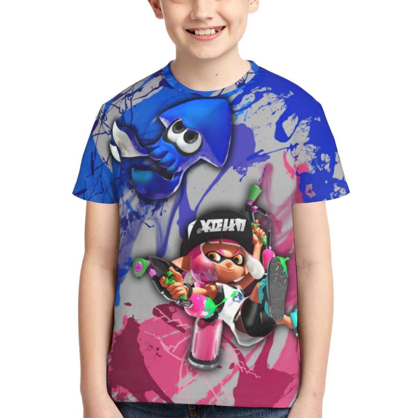 Splatoon T Shirts 3D Printed Short Sleeve Tee Shirt for Boys Girls ...