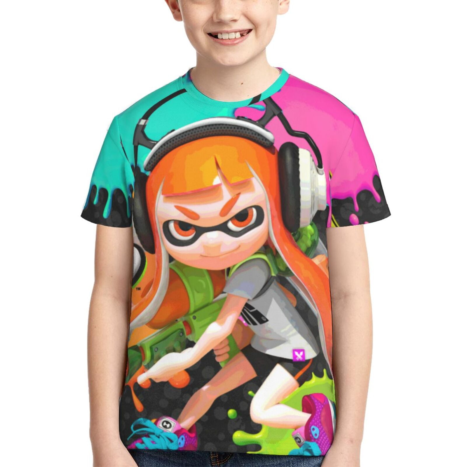 Splatoon T Shirts 3D Printed Short Sleeve Tee Shirt for Boys Girls ...
