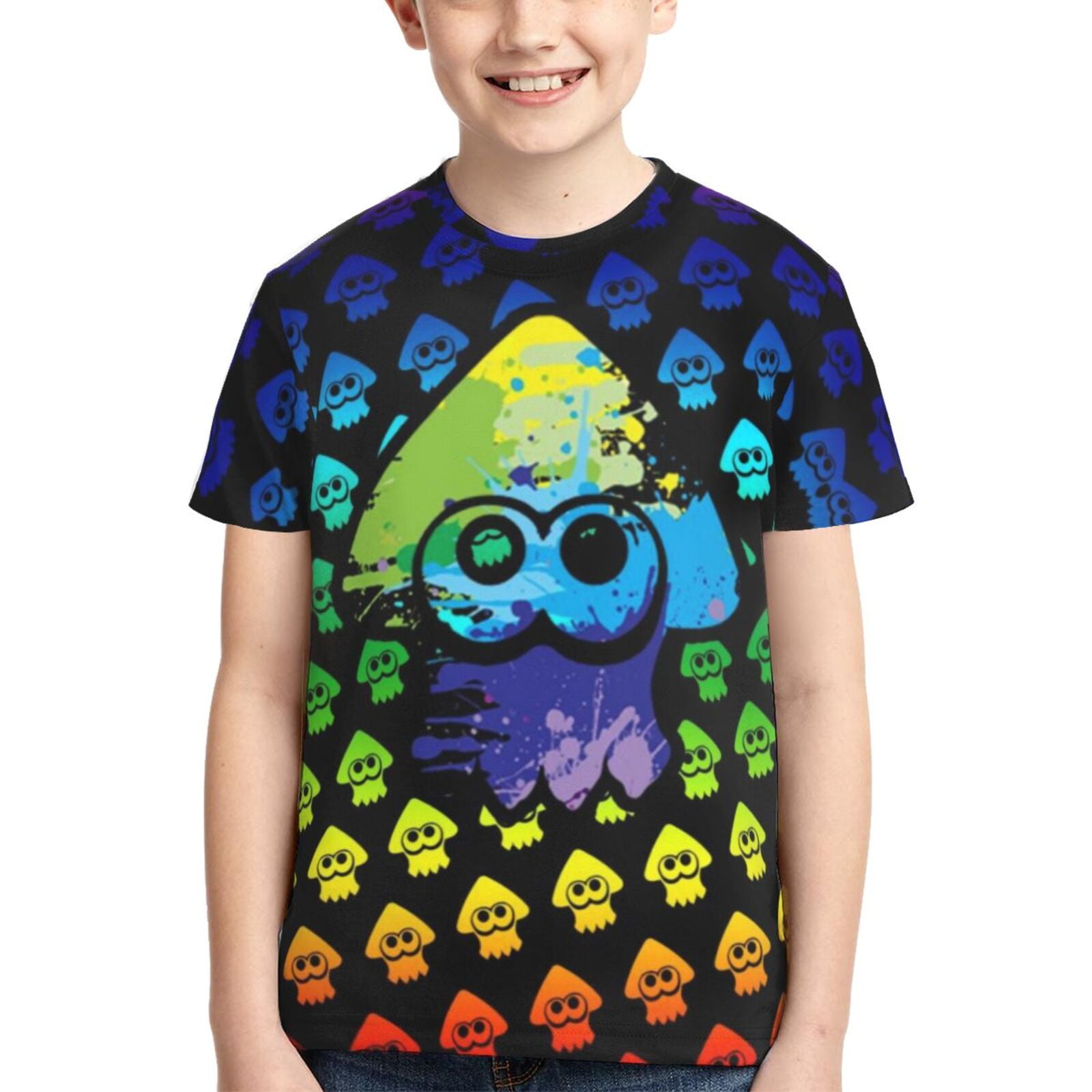 Splatoon T Shirts 3D Printed Short Sleeve Tee Shirt for Boys Girls ...