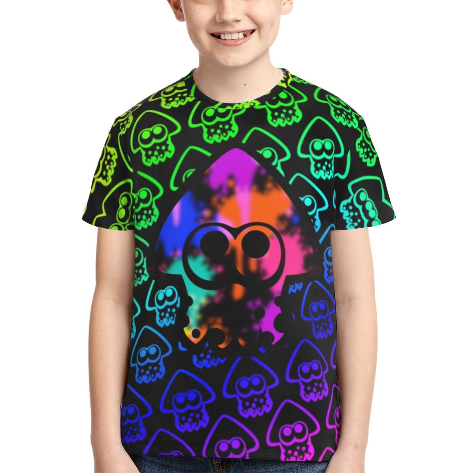 Splatoon T Shirts 3D Printed Short Sleeve Tee Shirt for Boys Girls ...
