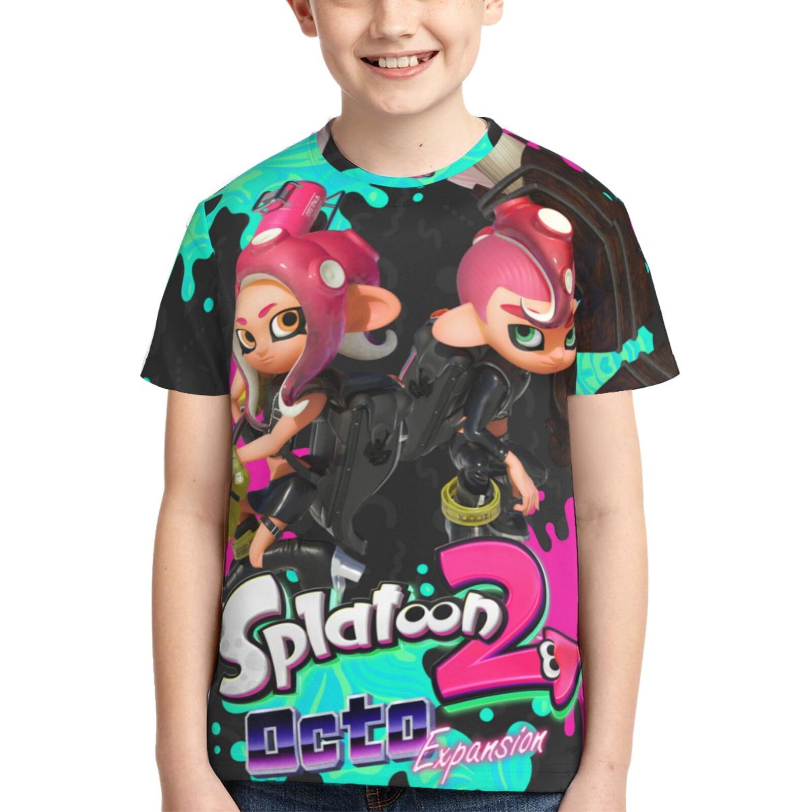 Splatoon T Shirts 3D Printed Short Sleeve Tee Shirt for Boys Girls ...
