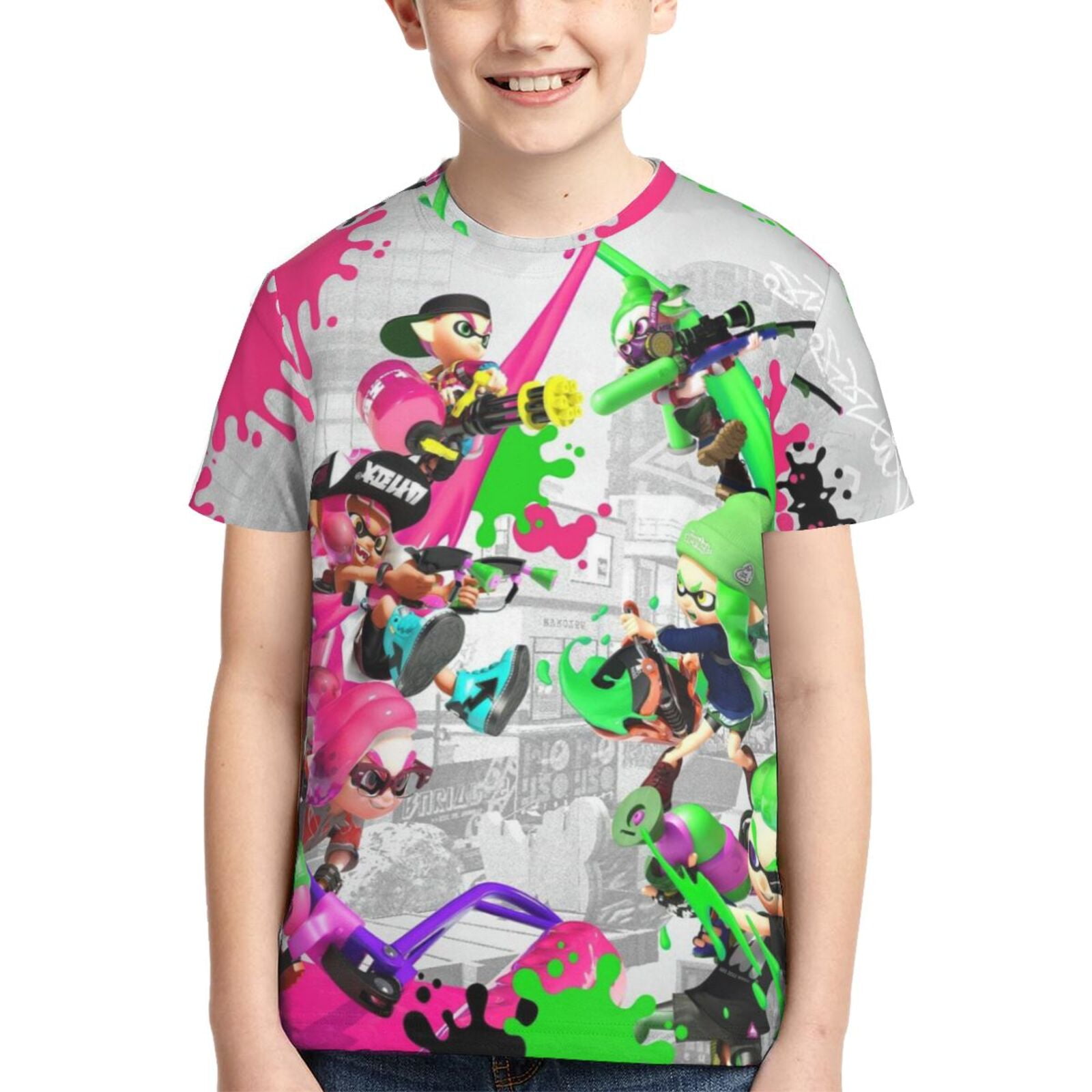 Splatoon T Shirts 3D Printed Short Sleeve Tee Shirt for Boys Girls ...