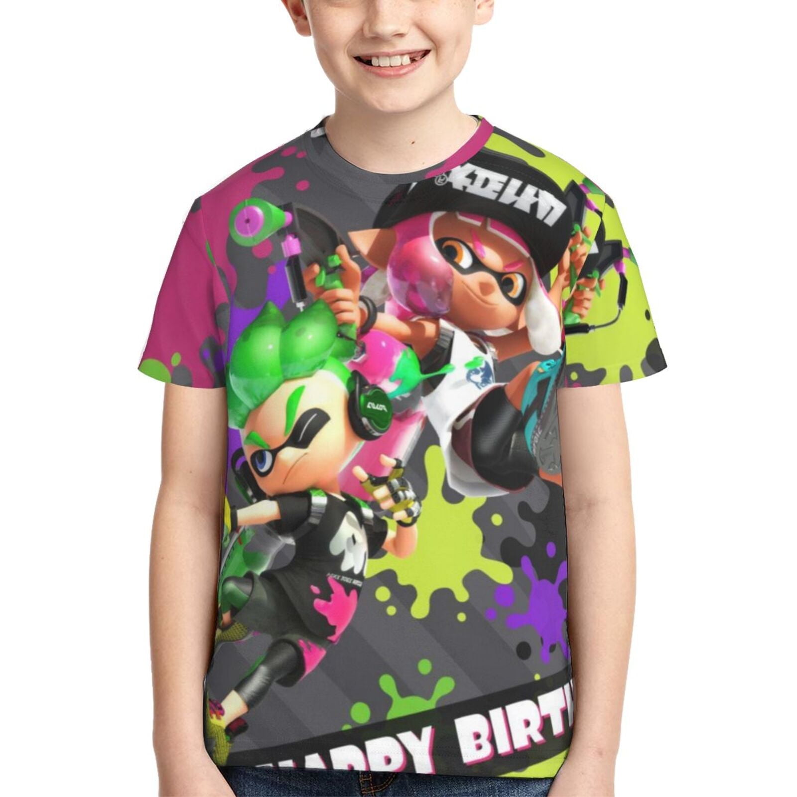 Splatoon T Shirts 3D Printed Short Sleeve Tee Shirt for Boys Girls ...
