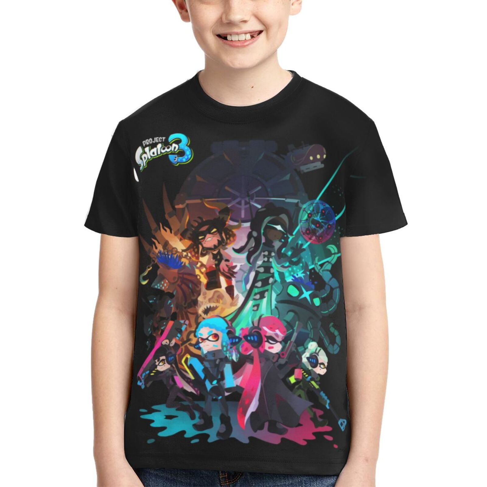 Splatoon T Shirts 3D Printed Short Sleeve Tee Shirt for Boys Girls ...